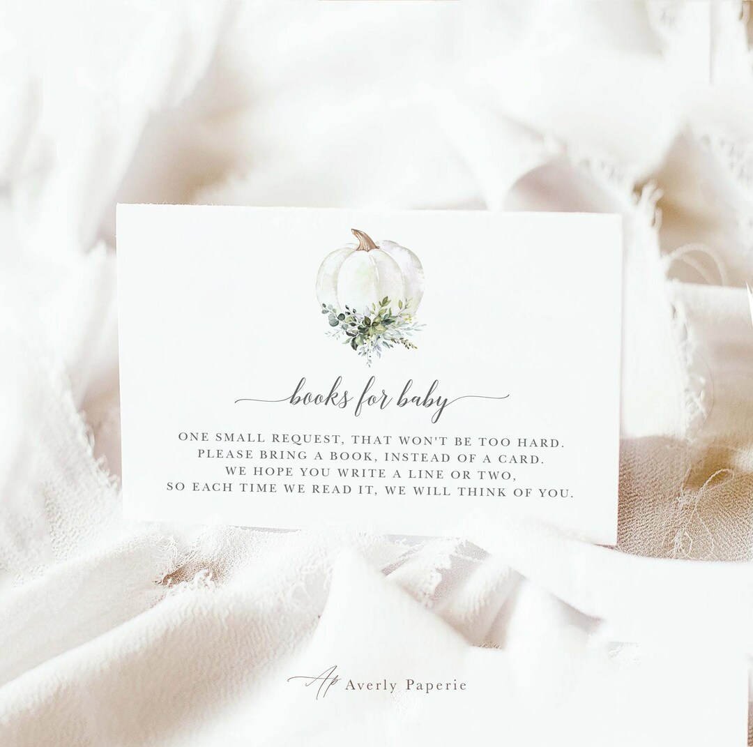 Pumpkin Baby Shower Insert Template, Fall Baby Shower Books Instead of ...