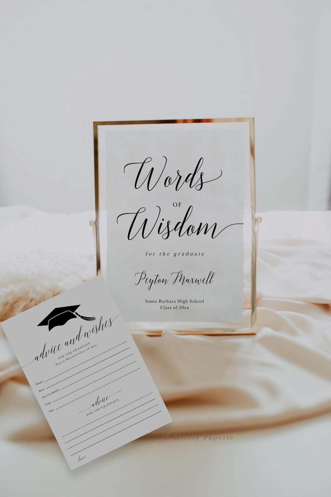 Graduation Advice and Wishes, Printable Graduation Words of Wisdom Sign ...