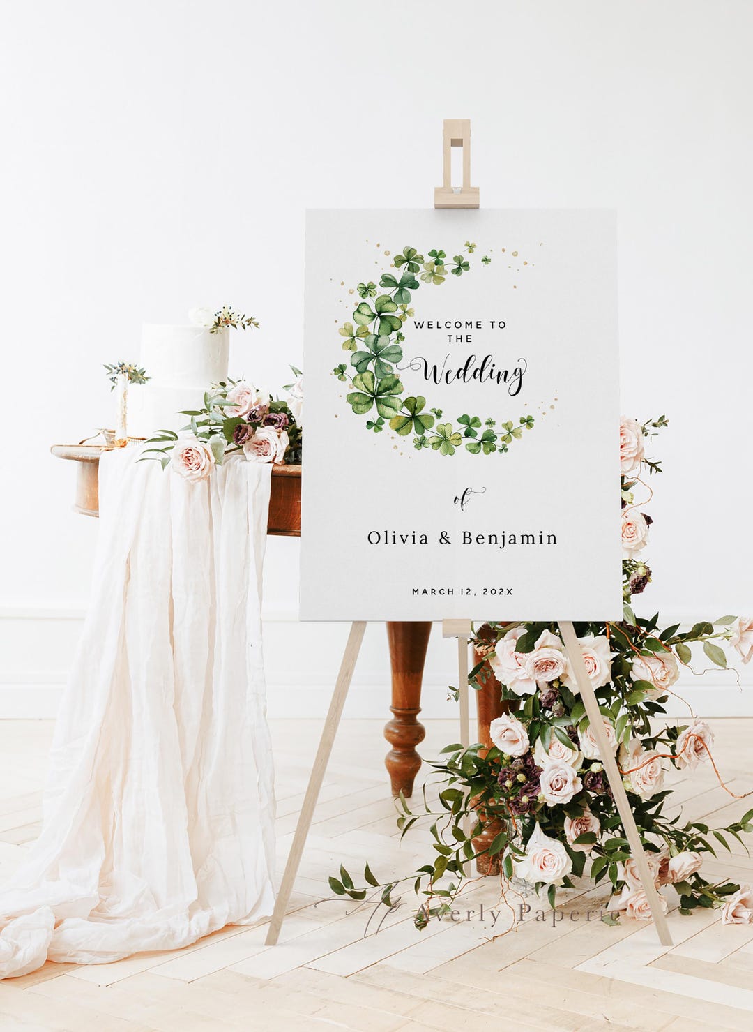 Wedding Welcome Sign Template, Lucky in Love Irish Welcome Sign With ...