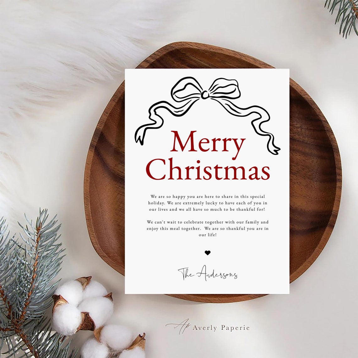 Christmas Dinner Welcome Note Template, Christmas or Friendsmas ...