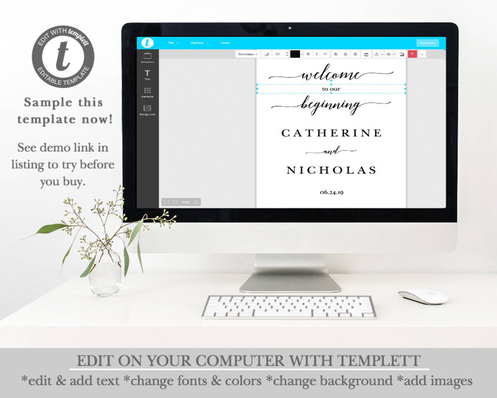 Welcome to Our Wedding Sign Printable Our Beginning Sign | Etsy