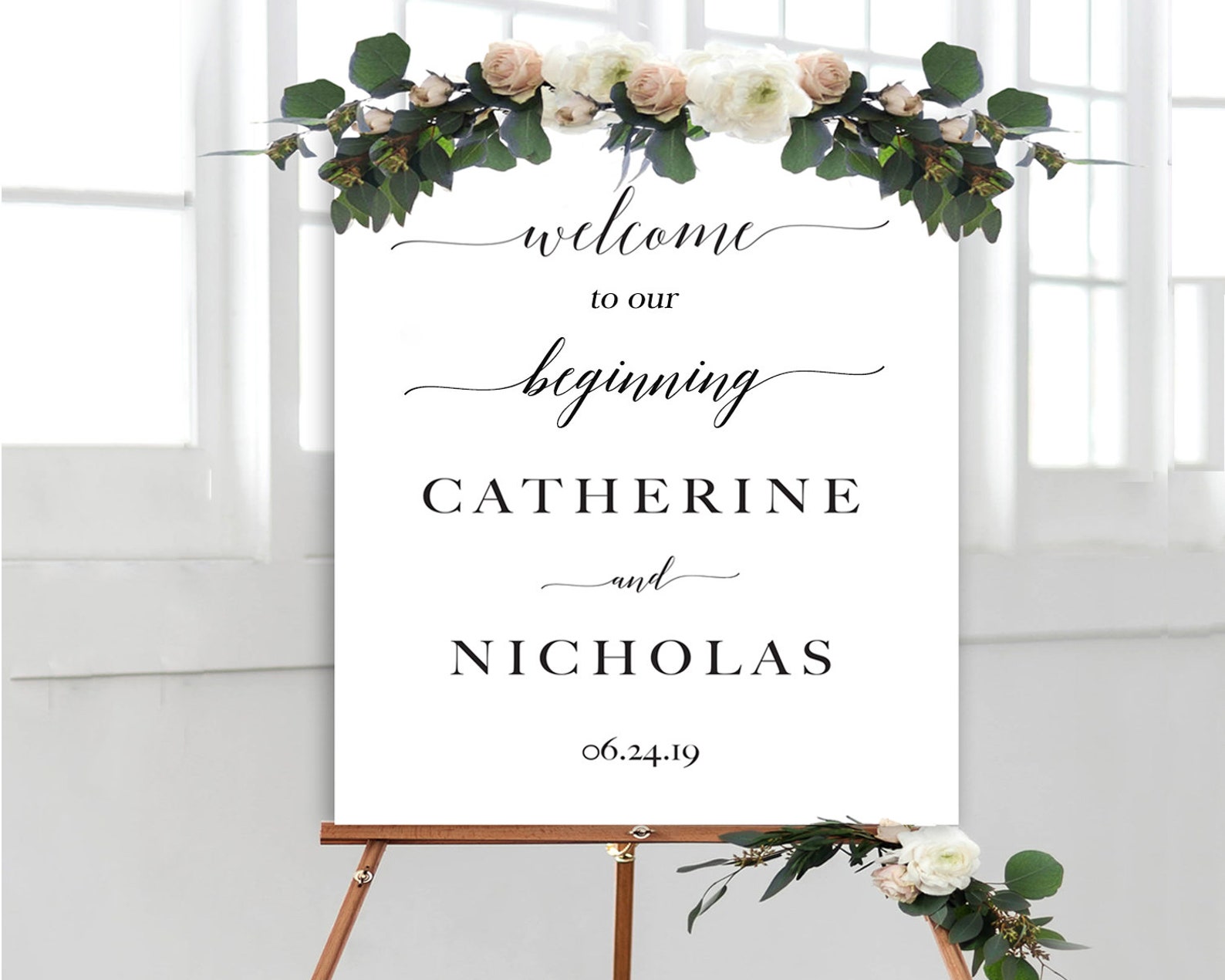 Welcome to Our Wedding Sign Printable Our Beginning Sign | Etsy