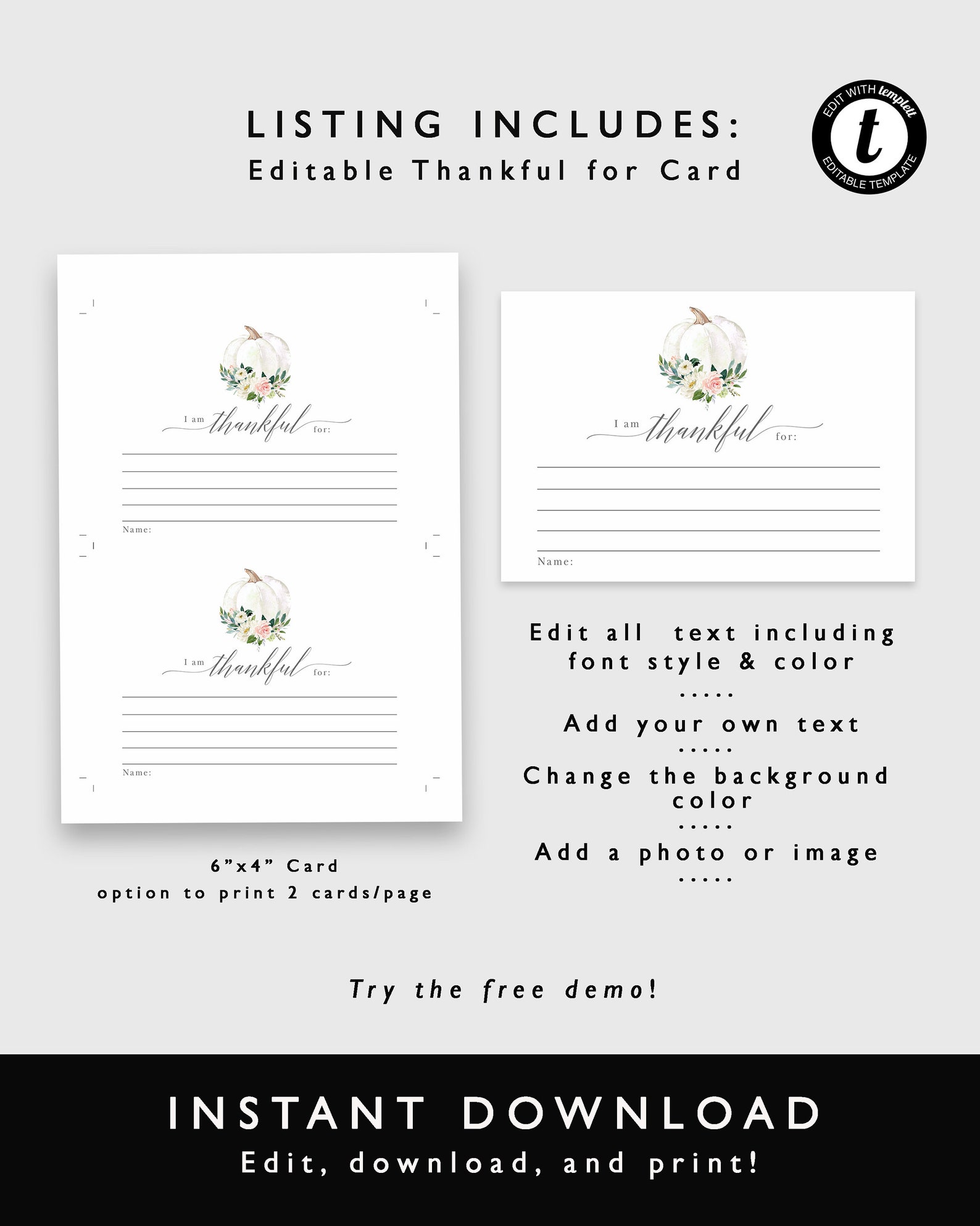 Thankful for Cards, Gratitude Activity for Thanksgiving or ...