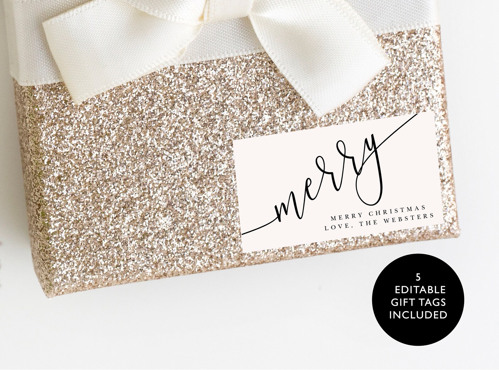 Simple Holiday Gift Tags, Editable Christmas Gift Tag Printable Set of ...