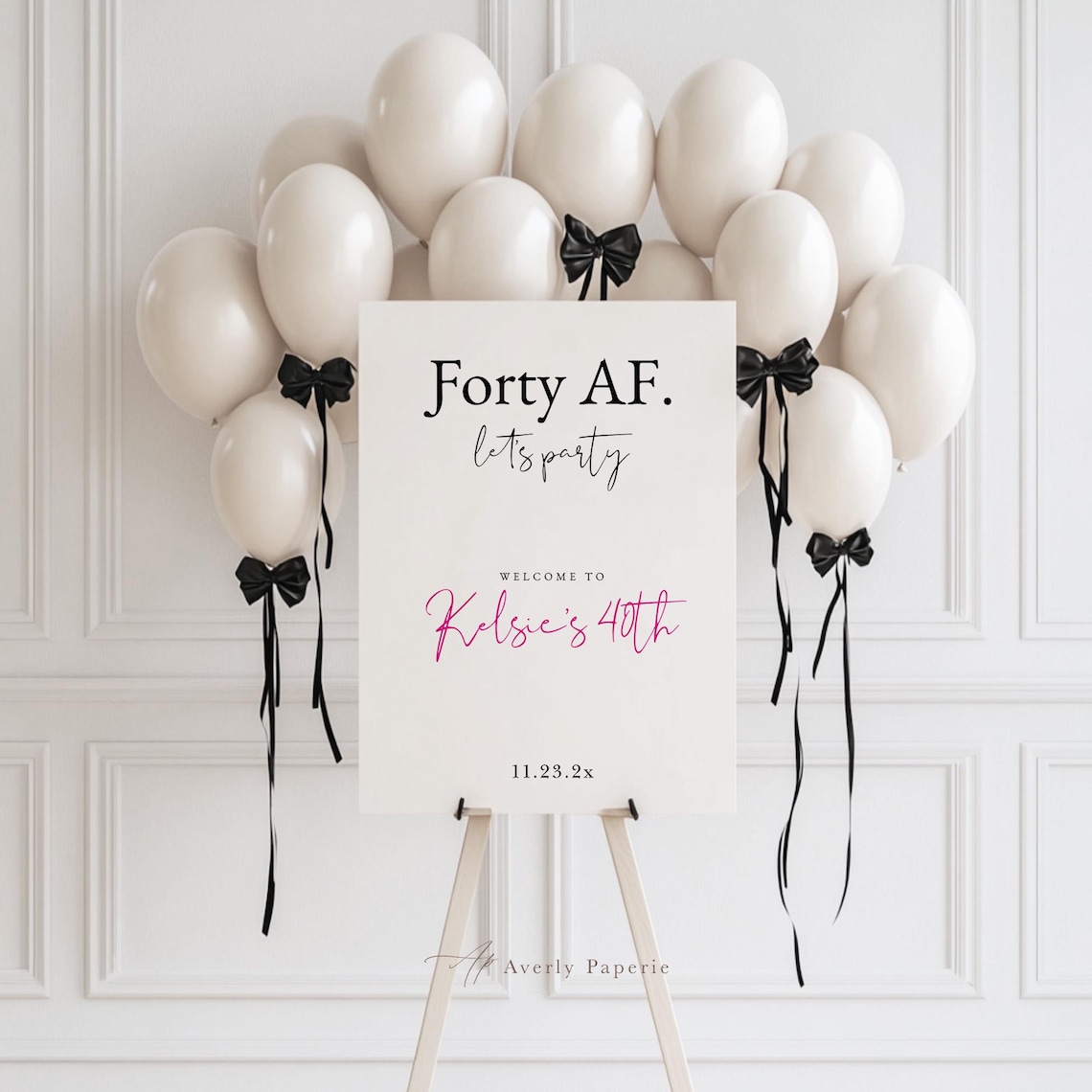 Forty AF Birthday Party Welcome Sign Template, Funny Fortieth Birthday ...