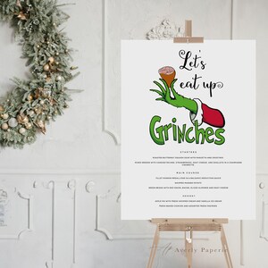 Let's Eat up Grinches Christmas Menu Poster, Editable Christmas Menu ...