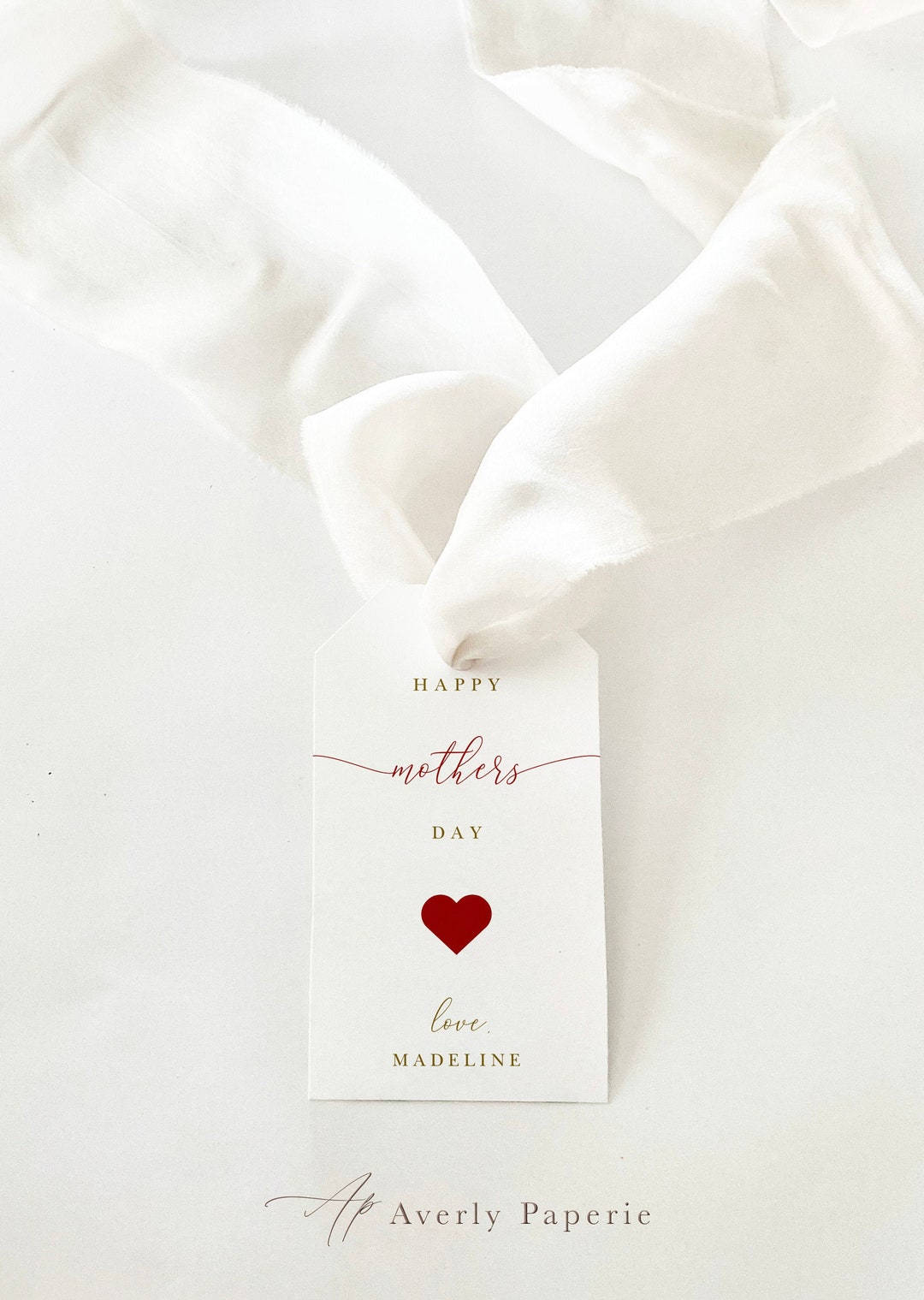 Printable Mother's Day Gift Tag, Modern Mothers Day Tag Calligraphy ...