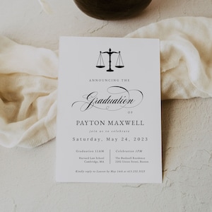 Law School Graduation Party Invitation, Printable Law School Graduation ...