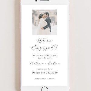 Engagement Text Announcement Template, We're Engaged Photo Announcement ...