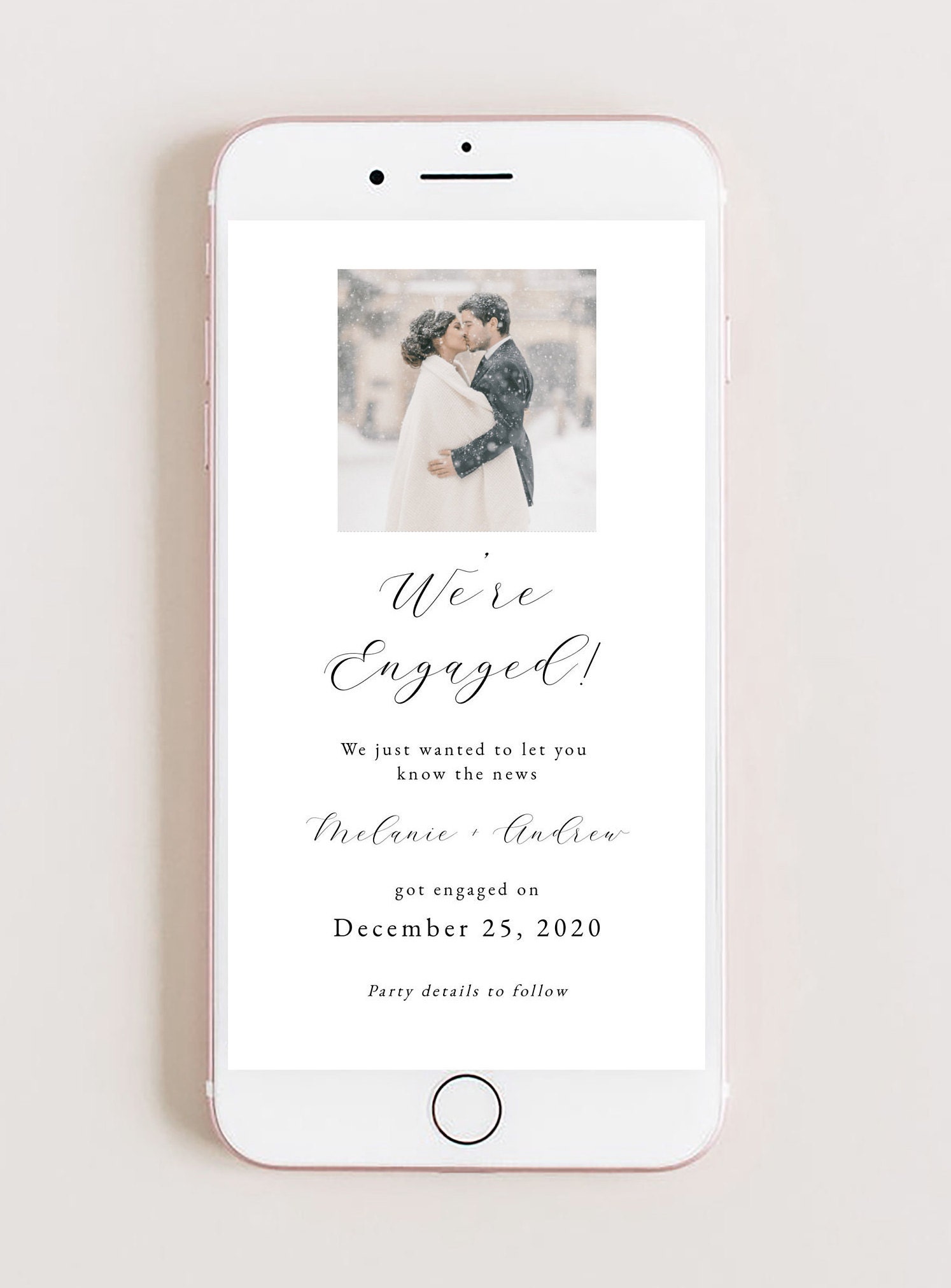 Engagement Text Announcement Template We're Engaged Photo - Etsy