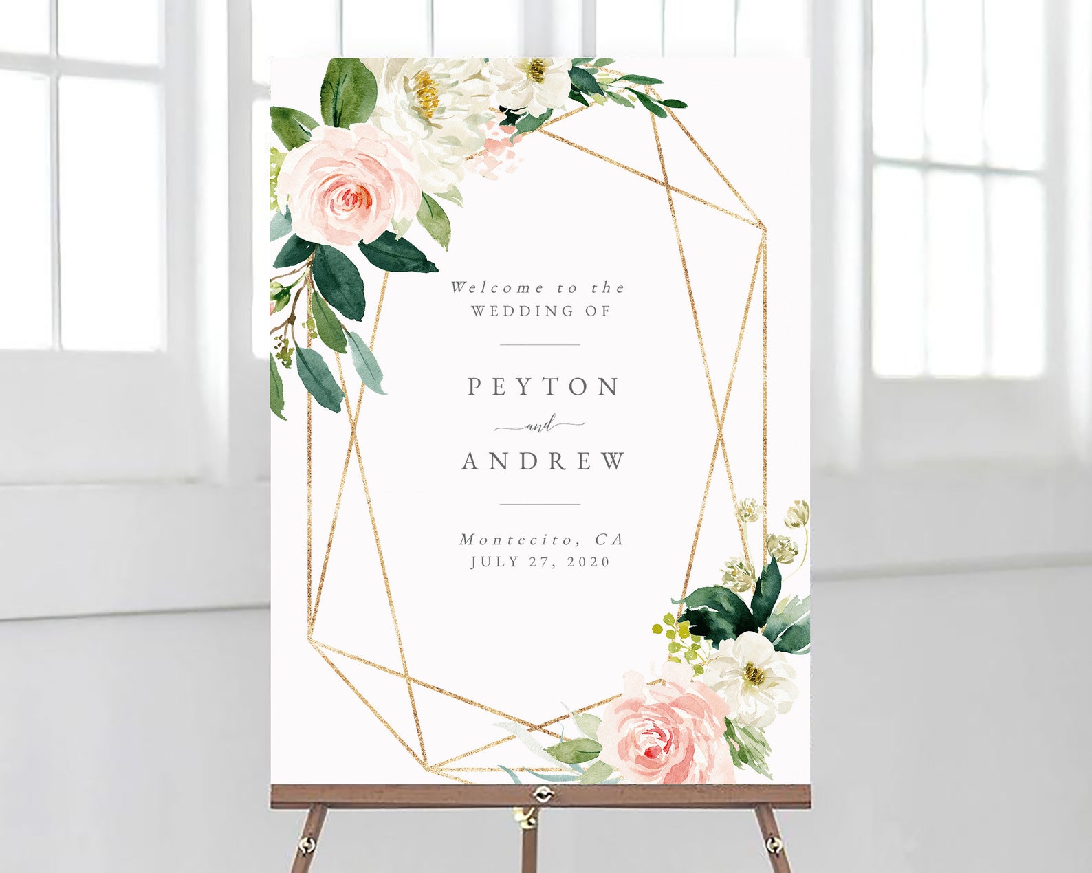 Large Wedding Welcome Sign Custom Wedding Sign Blush - Etsy