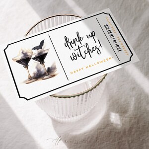 Printable Halloween Drink Coupon, Drink up Witches Halloween Cocktail ...