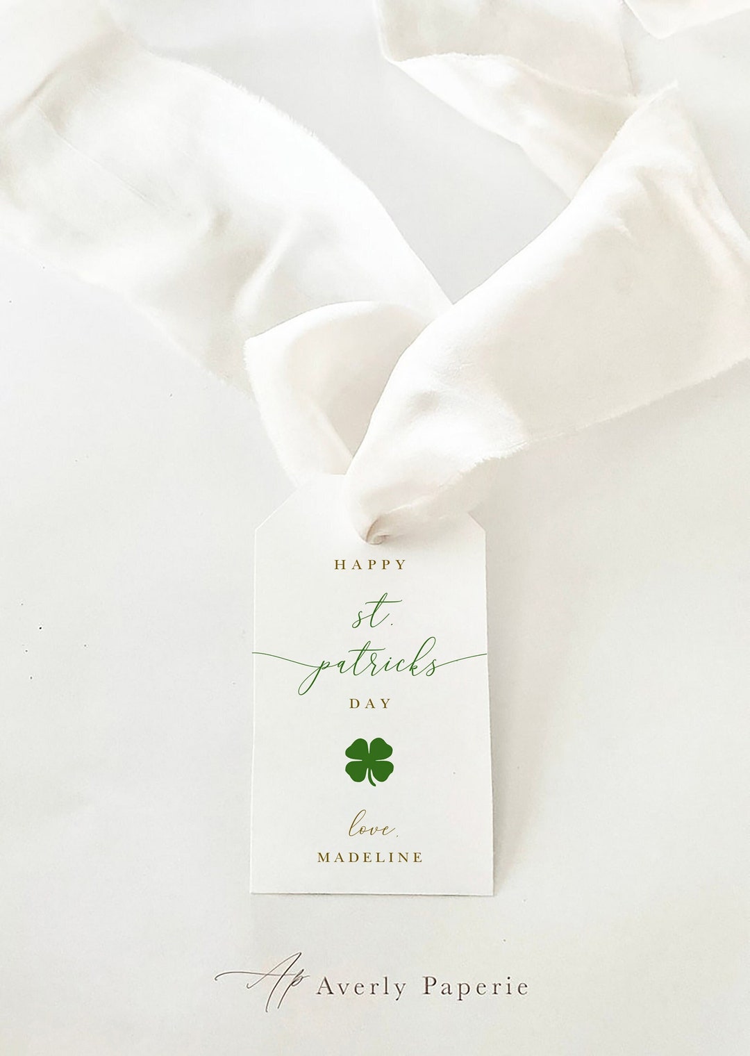 Printable St Patrick's Day Gift Tag, Modern Saint Patricks Day Tag ...