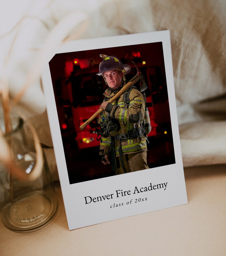 Fireman Graduation Party Invitation, Printable Firefighter Graduation ...