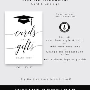 Graduation Party Sign Template, Printable Graduation Party Cards ...