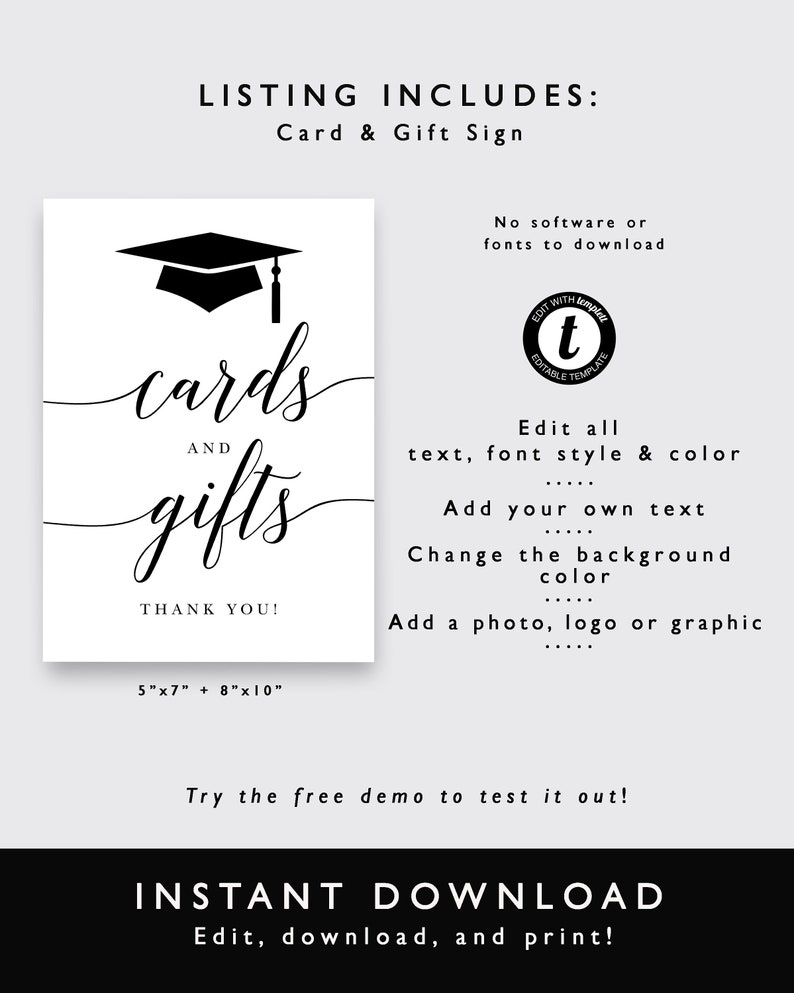 Graduation Party Sign Template Printable Graduation Party - Etsy