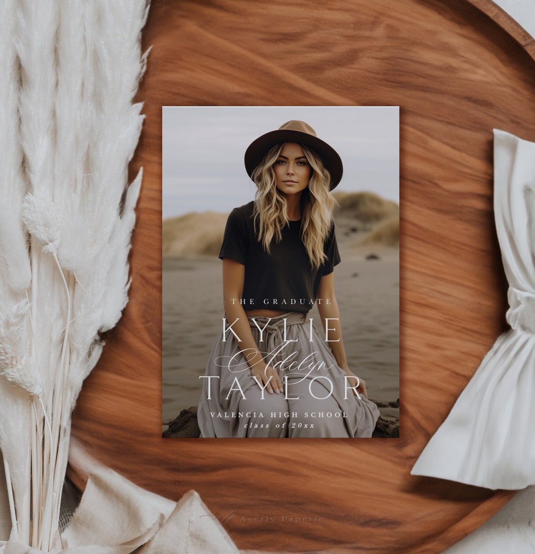 Boho Graduation Announcement Invitation, Printable Graduation ...