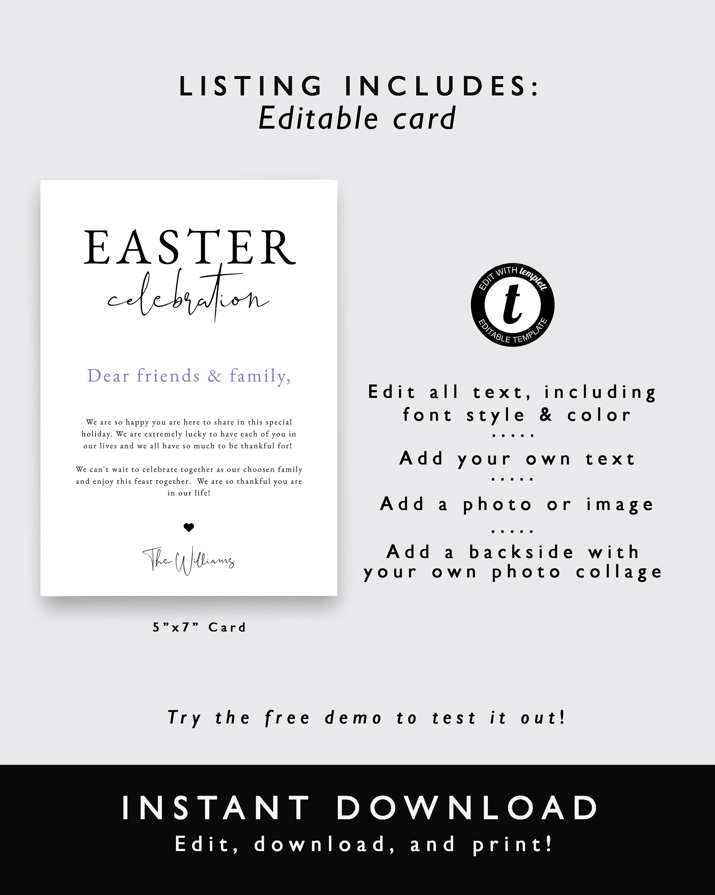 Easter Celebration Welcome Card Template, Easter Sunday Table ...