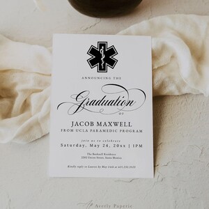 EMT Paramedic Graduation Party Invitation, Printable EMS Paramedic ...