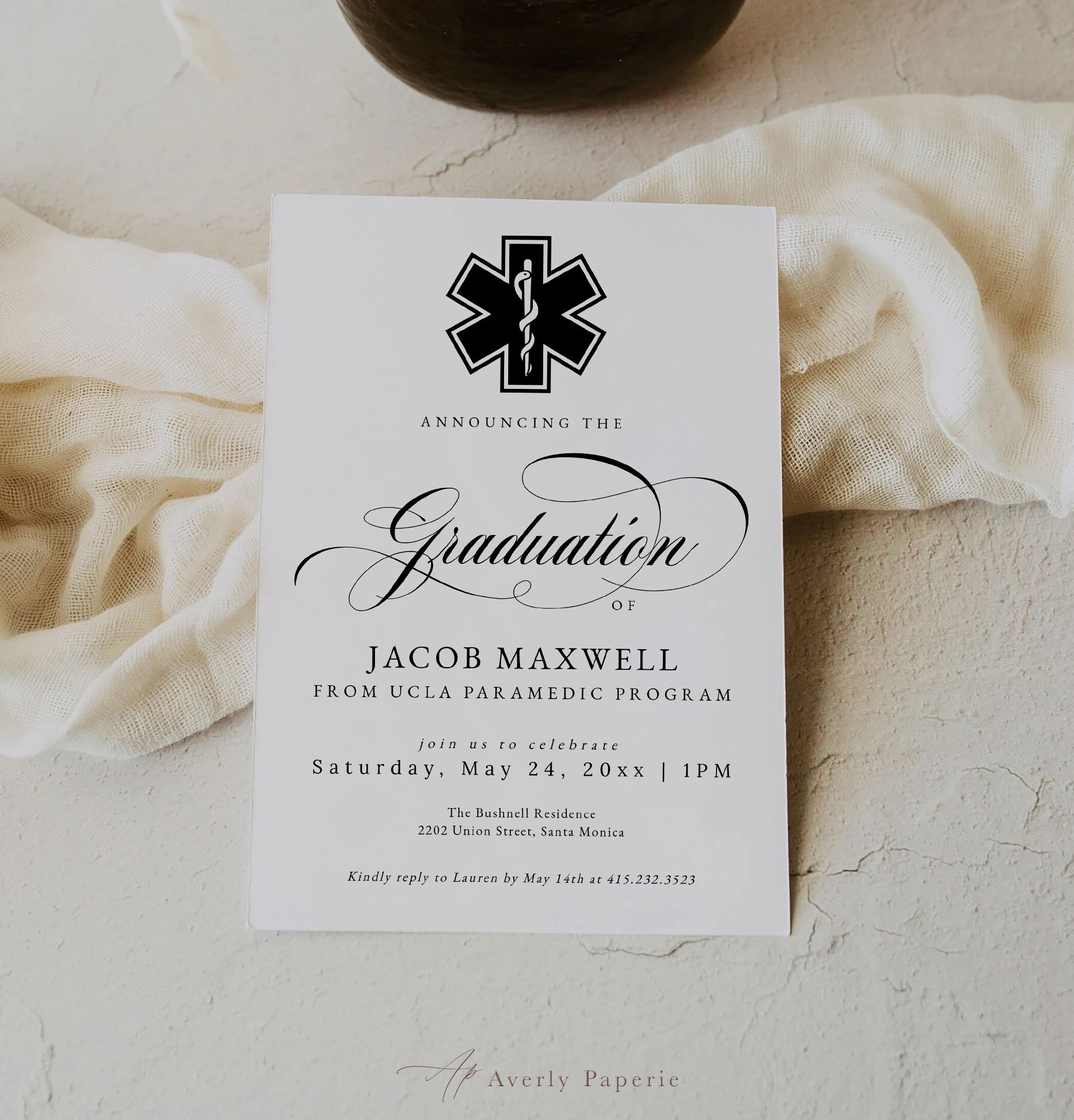 EMT Paramedic Graduation Party Invitation, Printable EMS Paramedic ...