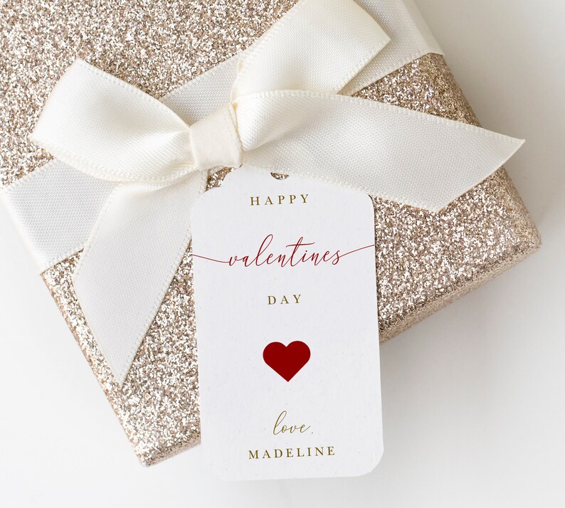 Printable Valentine's Day Gift Tag, Modern Valentines Day Tag ...