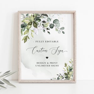 Editable Custom Wedding Sign Template, 100% Editable, Bridal Shower ...