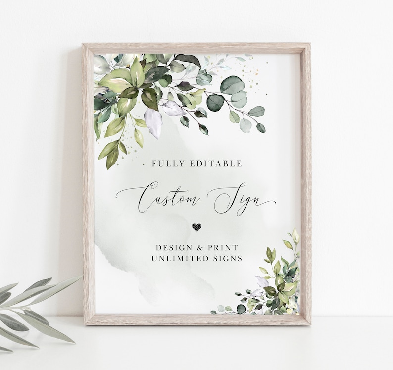 Editable Custom Wedding Sign Template 100% Editable Bridal | Etsy
