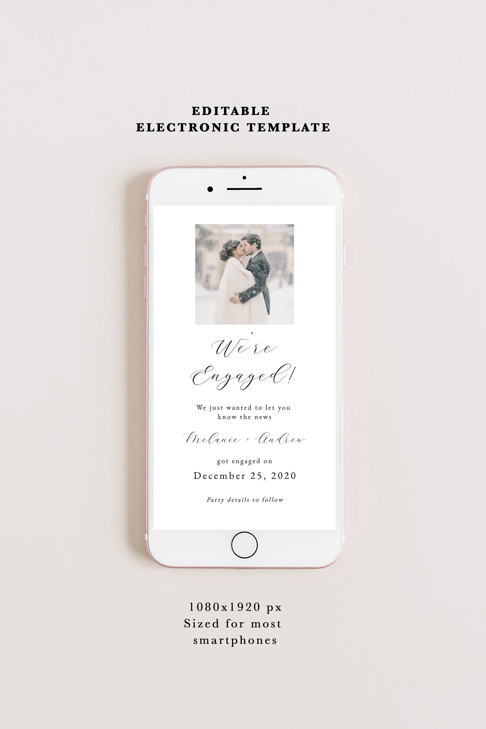 Engagement Text Announcement Template We're Engaged Photo - Etsy