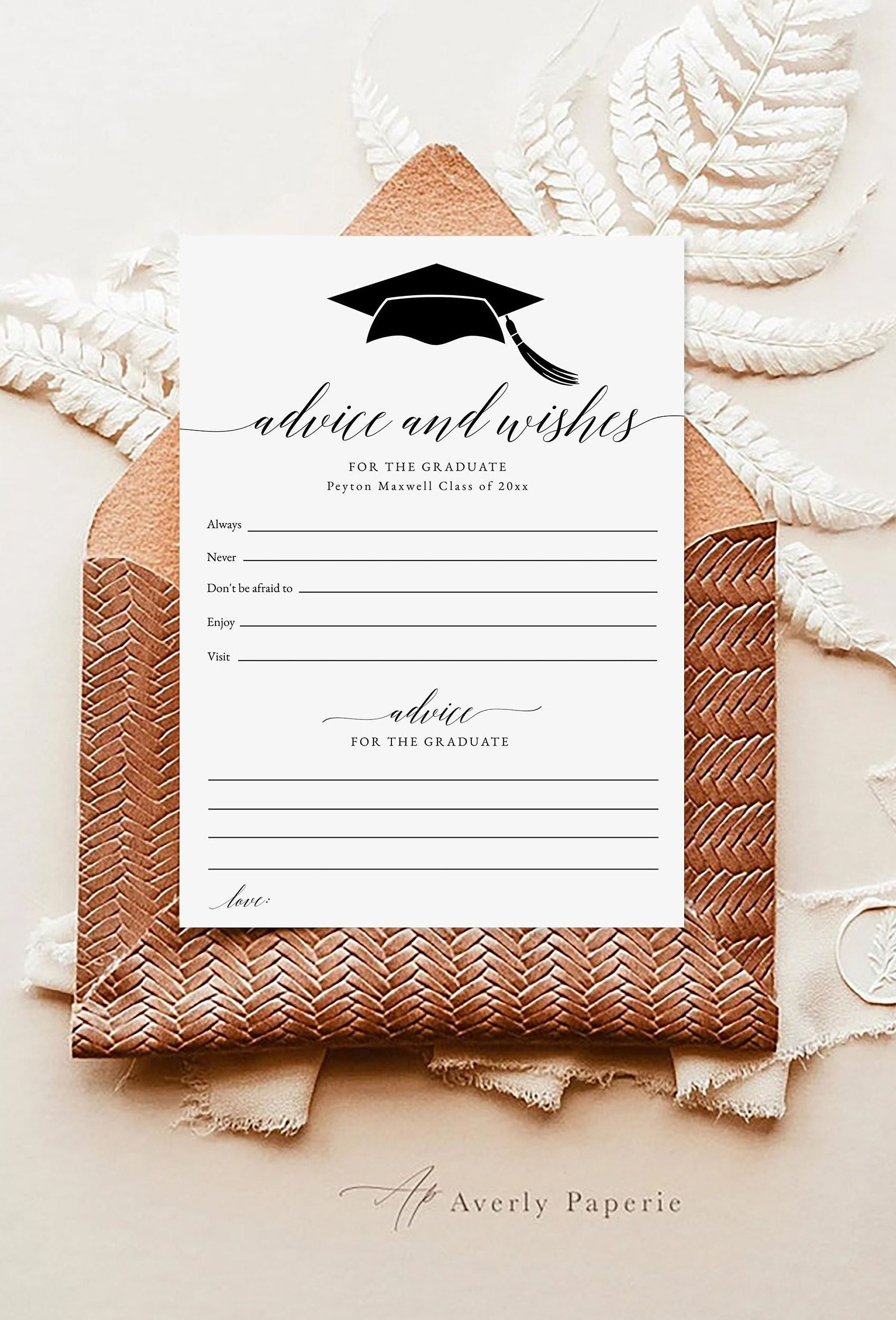 Graduation Advice and Wishes, Printable Graduation Words of Wisdom Sign ...