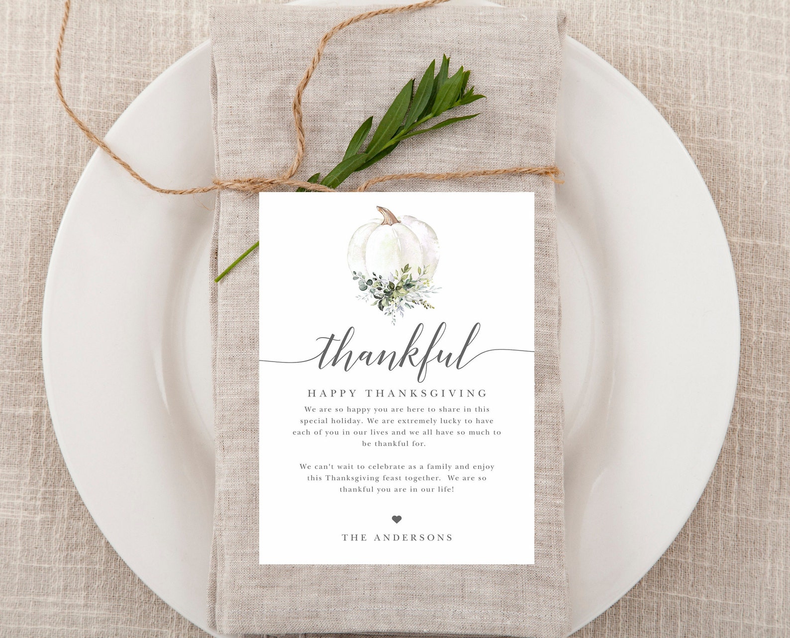 Printable Friendsgiving or Thanksgiving Thankful Card Template, Fall ...