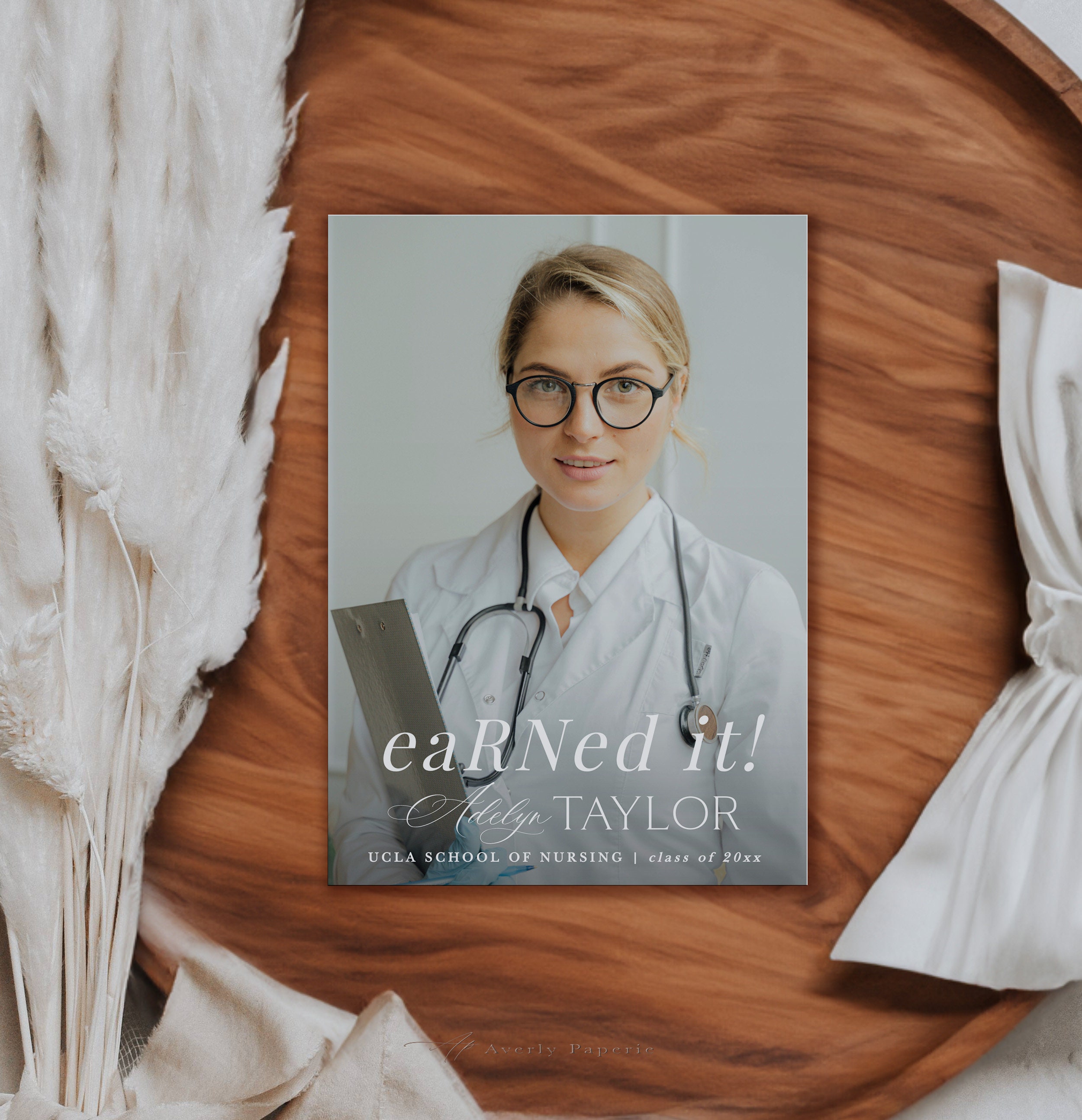 Earned It Nursing School Graduation Invitation, Printable Graduation ...
