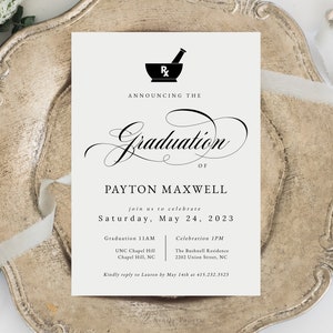 Pharmacy Graduation Party Invitation, Printable Pharmacist Graduation ...