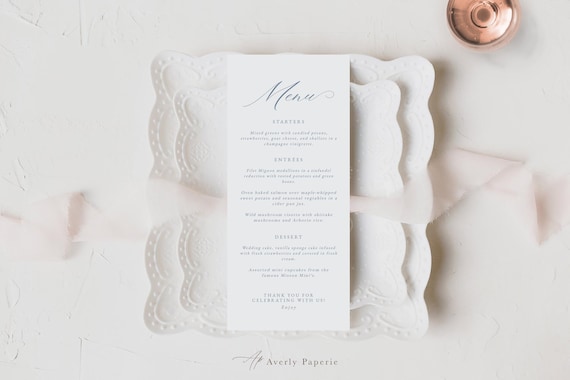 French Wedding Menu