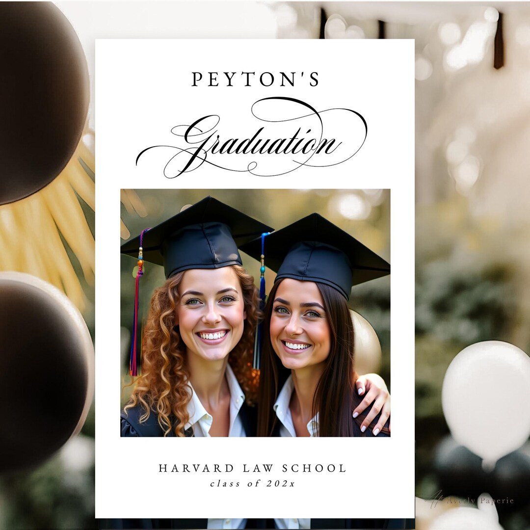 Law School Graduation Photo Booth Frame: Elegant Selfie Prop (24x36 ...