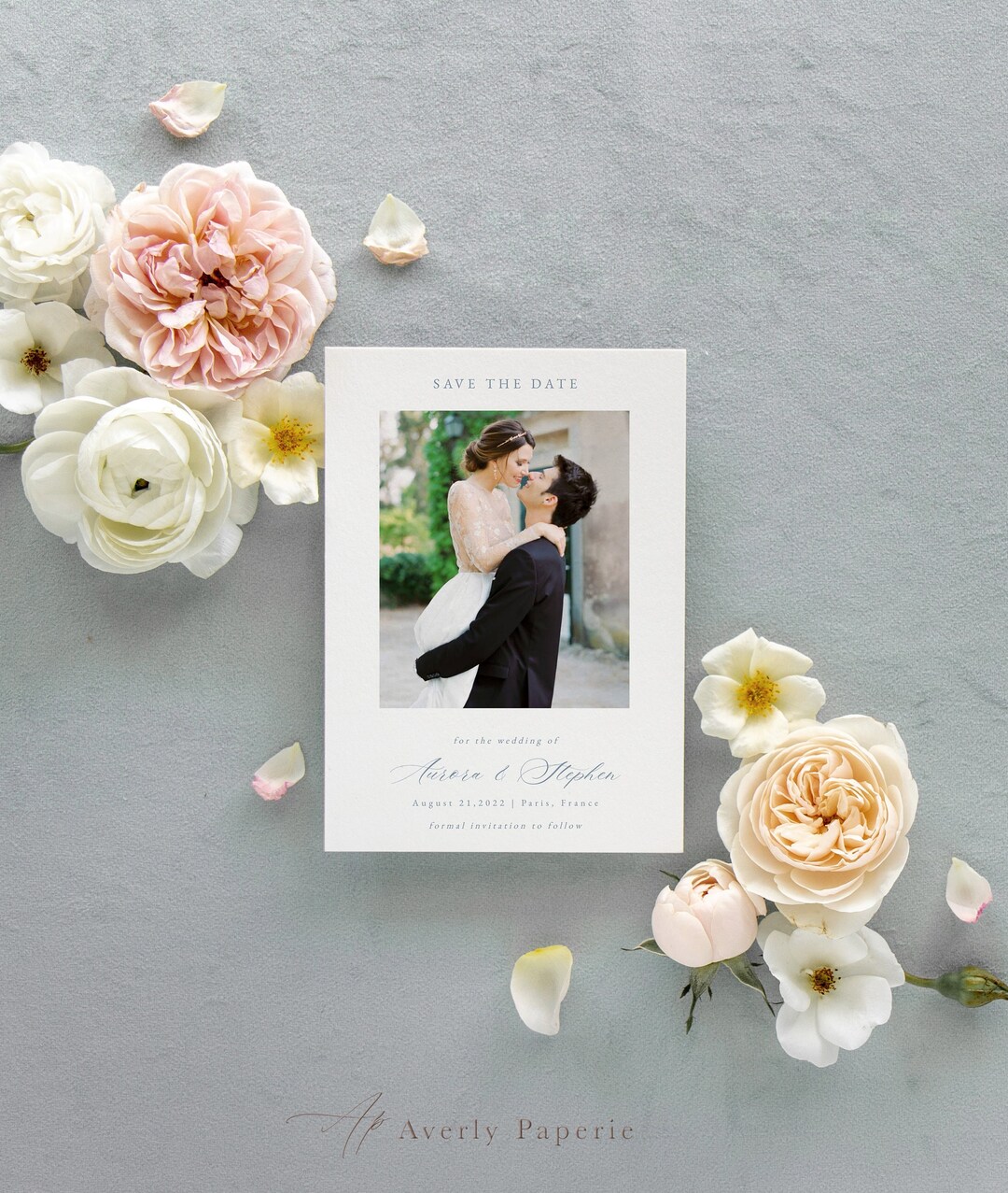 Simple Save the Date Template, Elegant Save the Date With Photo in ...