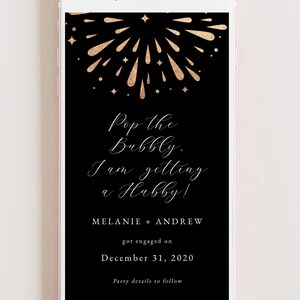 Engaged Text Announcement Template, Pop the Bubbly I'm Getting a Hubby ...