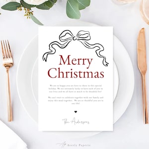 Christmas Dinner Welcome Note Template, Christmas or Friendsmas ...