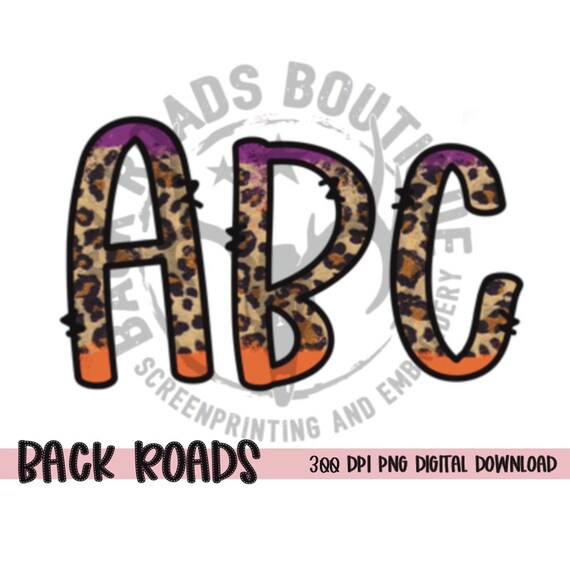 Leopard alphabet printable font alpha pack PNG file for | Etsy