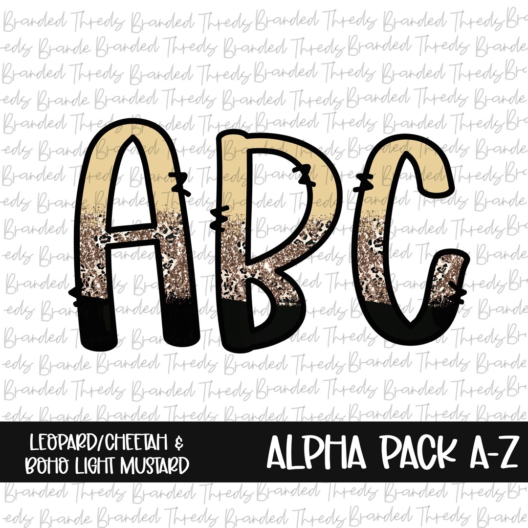 Leopard Alphabet, Printable Font, Alpha Pack, PNG File for Sublimation ...