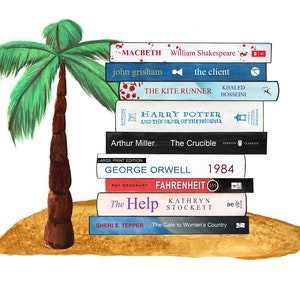 Book Spine Art Personalised Book Stack Digital Print Gift - Etsy