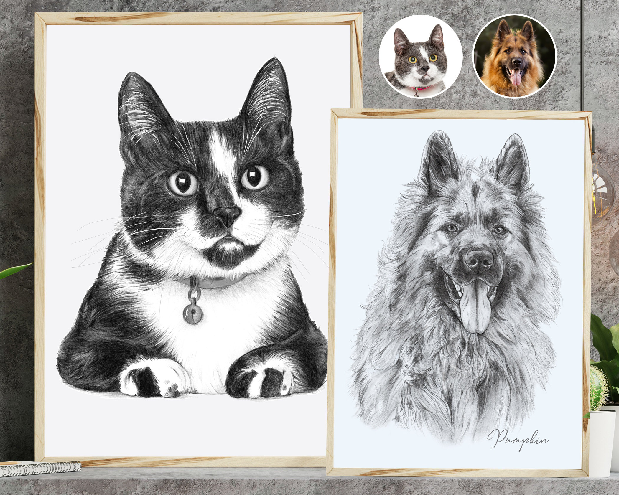 Cat Portrait, Pet Portrait, Custom, Personalized, One of a Kind ...