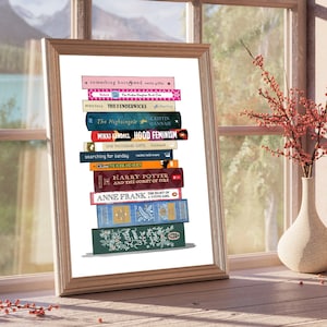 Custom Book Painting Book Stack Art Gift for Book Lovers Favourite ...