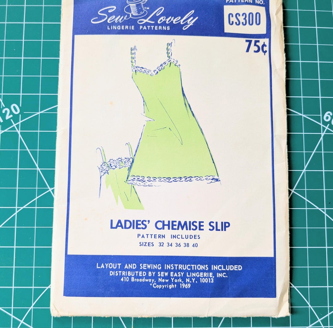 Sew Lady Lingerie Pattern CS300, Ladies Chemise Slip Sizes 32-34-36-38 ...