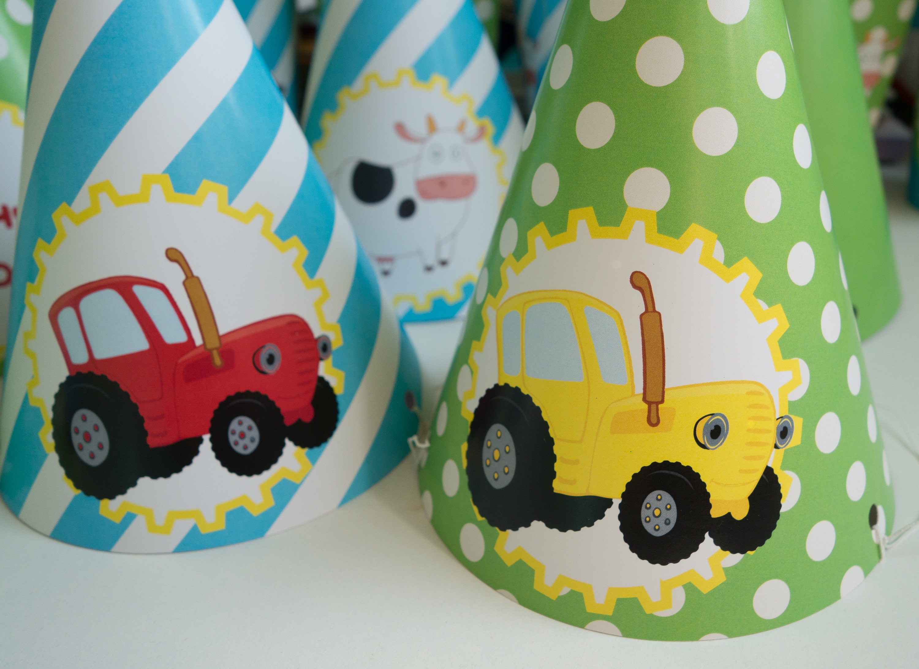 Farm Animal Party Hat Tractor Party Hats Barnyard Birthday Hat | Etsy