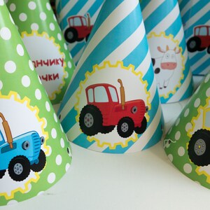 Farm Animal Party Hat Tractor Party Hats Barnyard Birthday Hat - Etsy