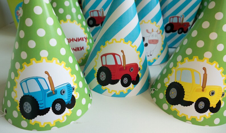 Farm Animal Party Hat Tractor Party Hats Barnyard Birthday Hat - Etsy