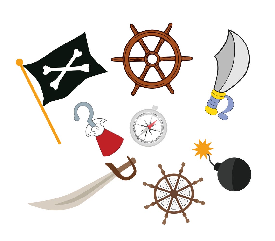 Pirates Photo Booth Props Printable Pirate Party Birthday - Etsy