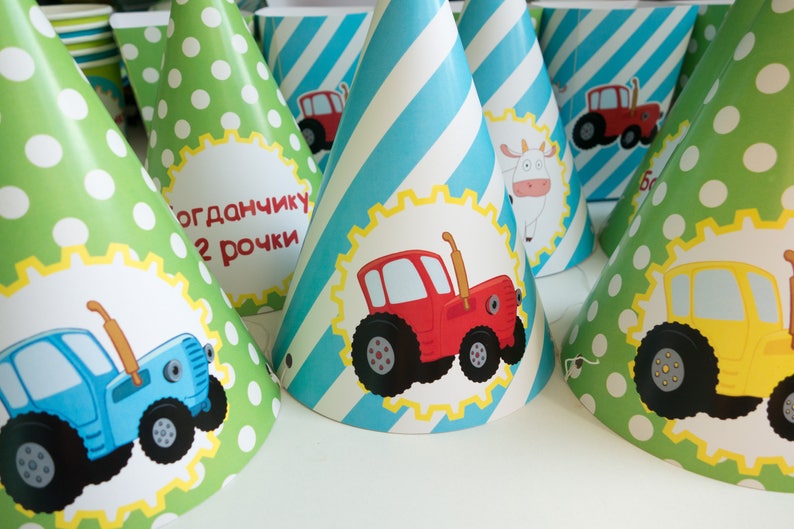 Farm Animal Party Hat Tractor Party Hats Barnyard Birthday Hat - Etsy