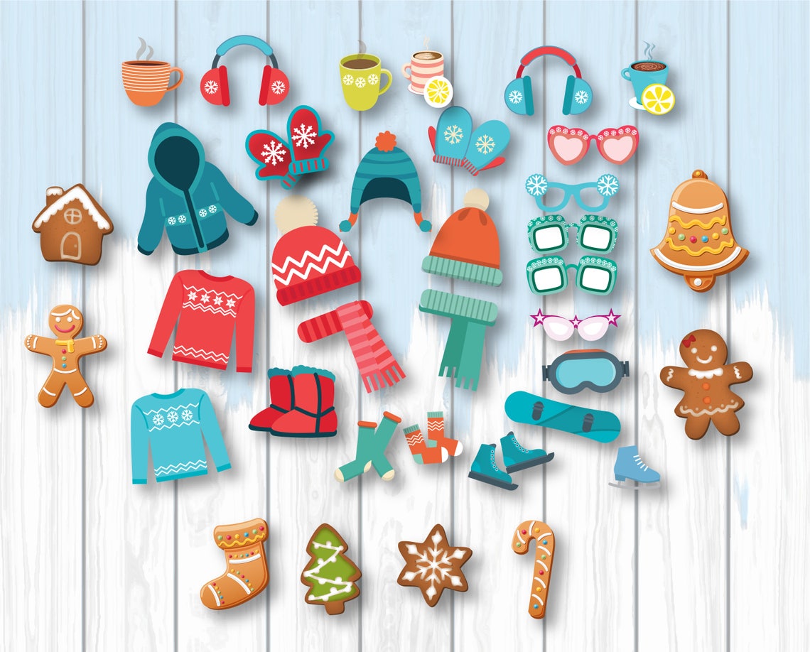 Winter party photo prop set Wonderland printable props | Etsy