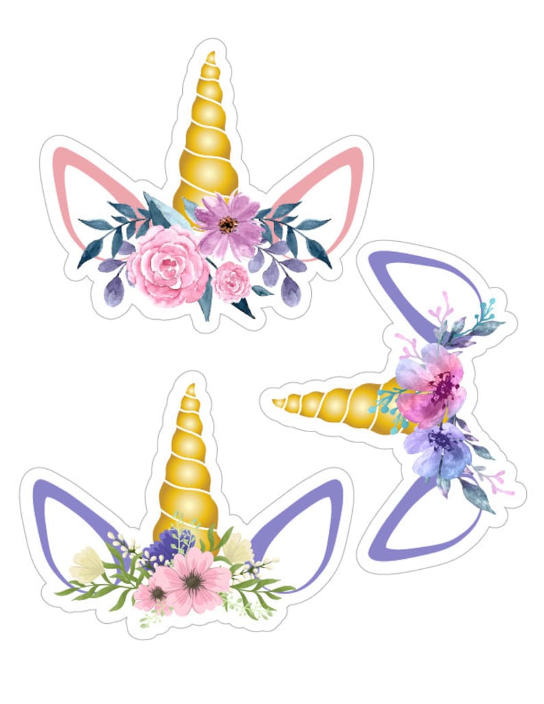 Topper Pastel De Unicornio Magical Unicorn Printable Toppers Etsy España